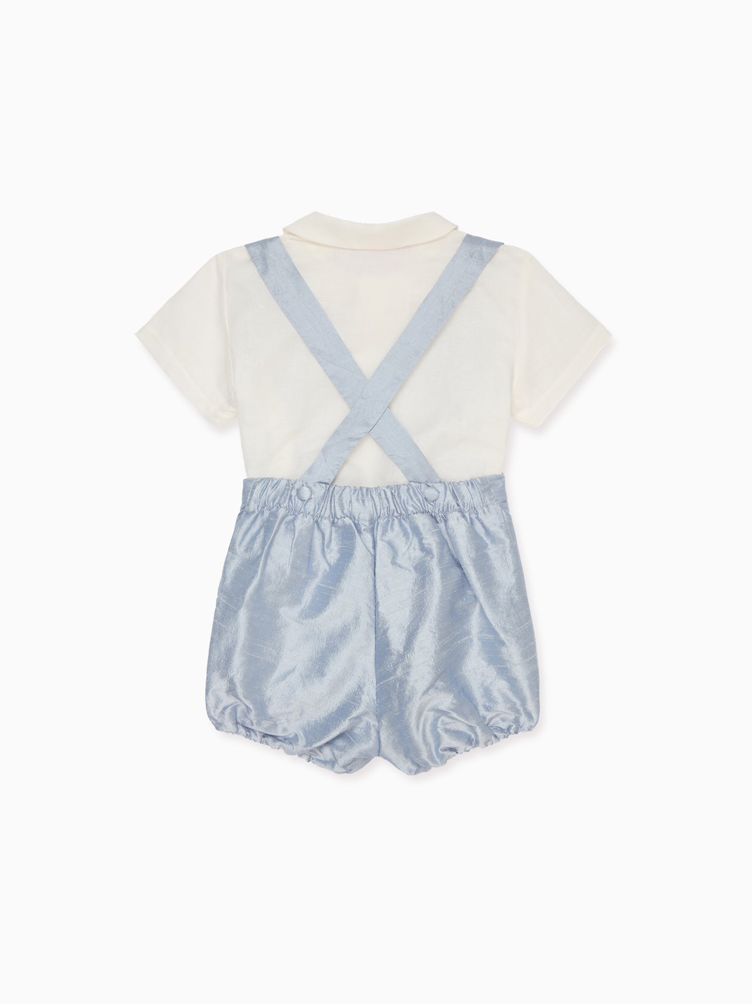 Light Blue Aliso Ceremony Silk Baby Boy Set – La Coqueta Kids