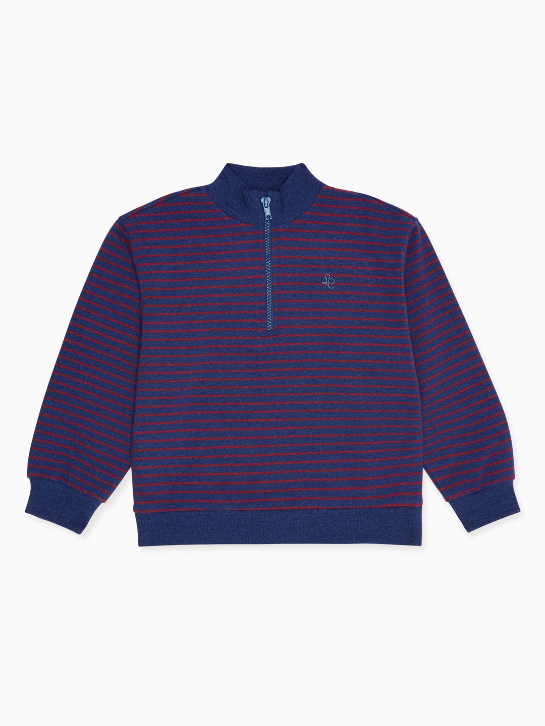 Burgundy Stripe Alva Long Sleeve Boy Top | La Coqueta Kids UK
