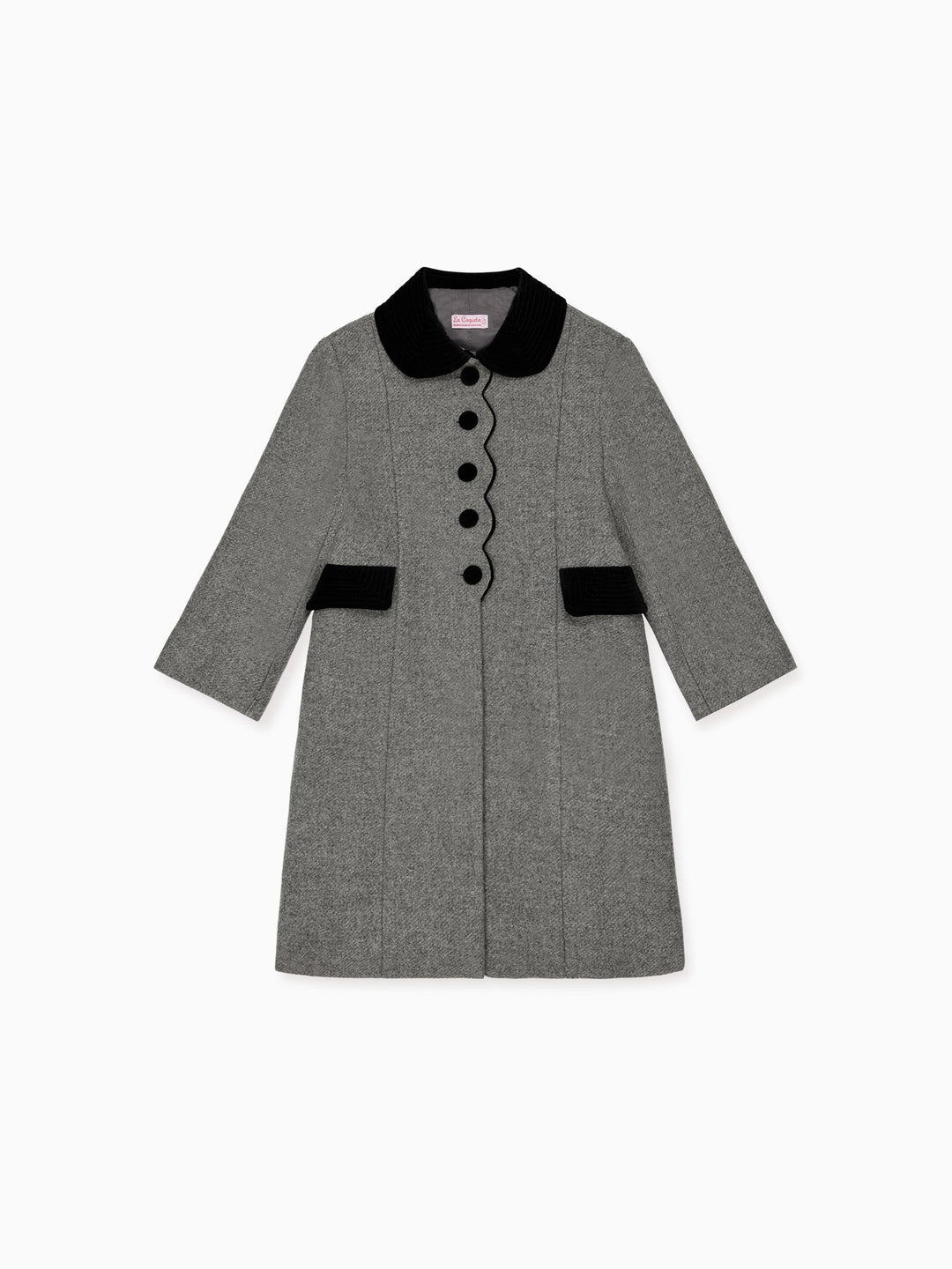 Grey Anisa Girl Wool Coat – La Coqueta Kids