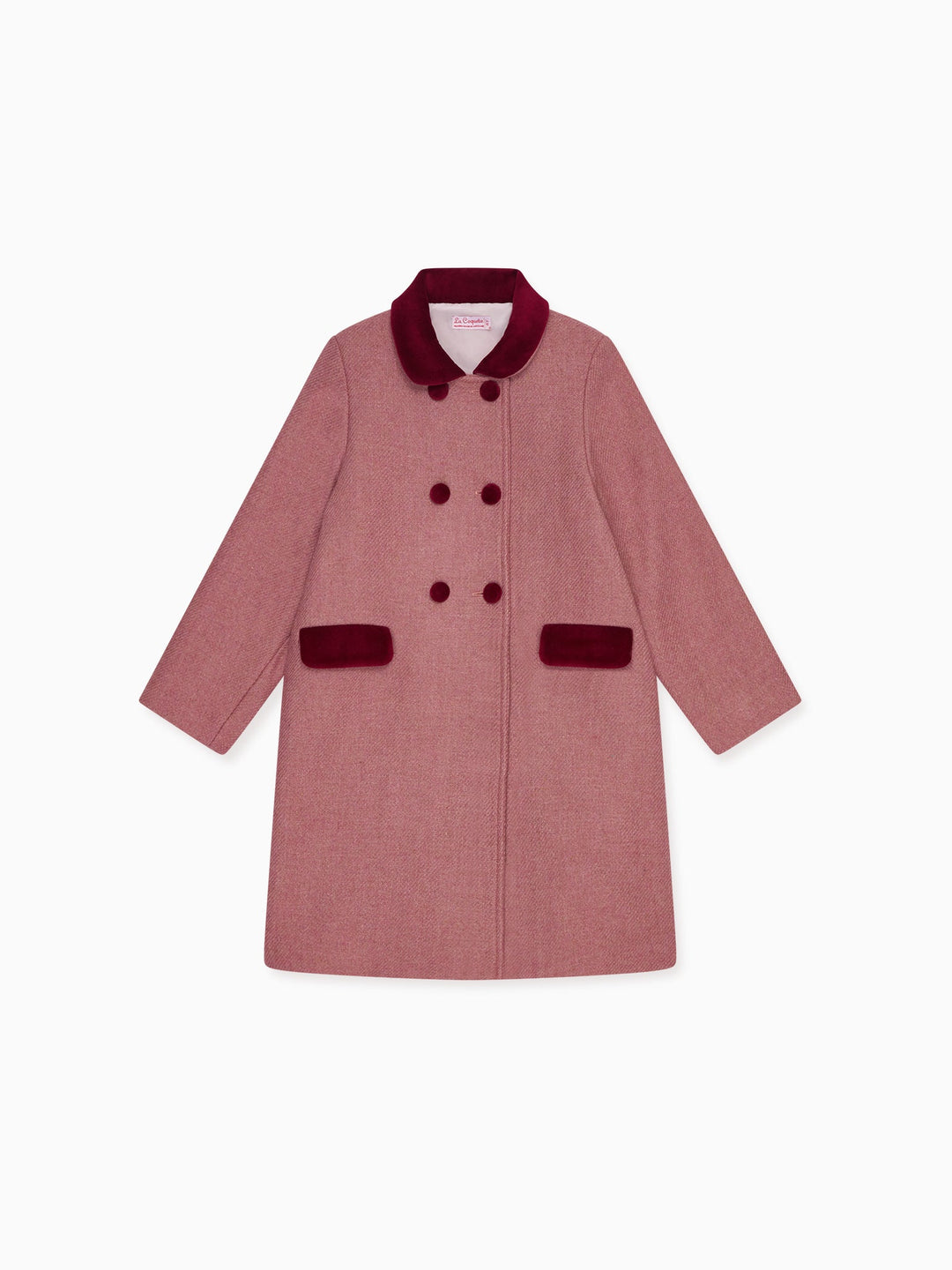 Dusty Pink Arrieta Girls Wool Coat | Elegant Winter Layer – La Coqueta Kids