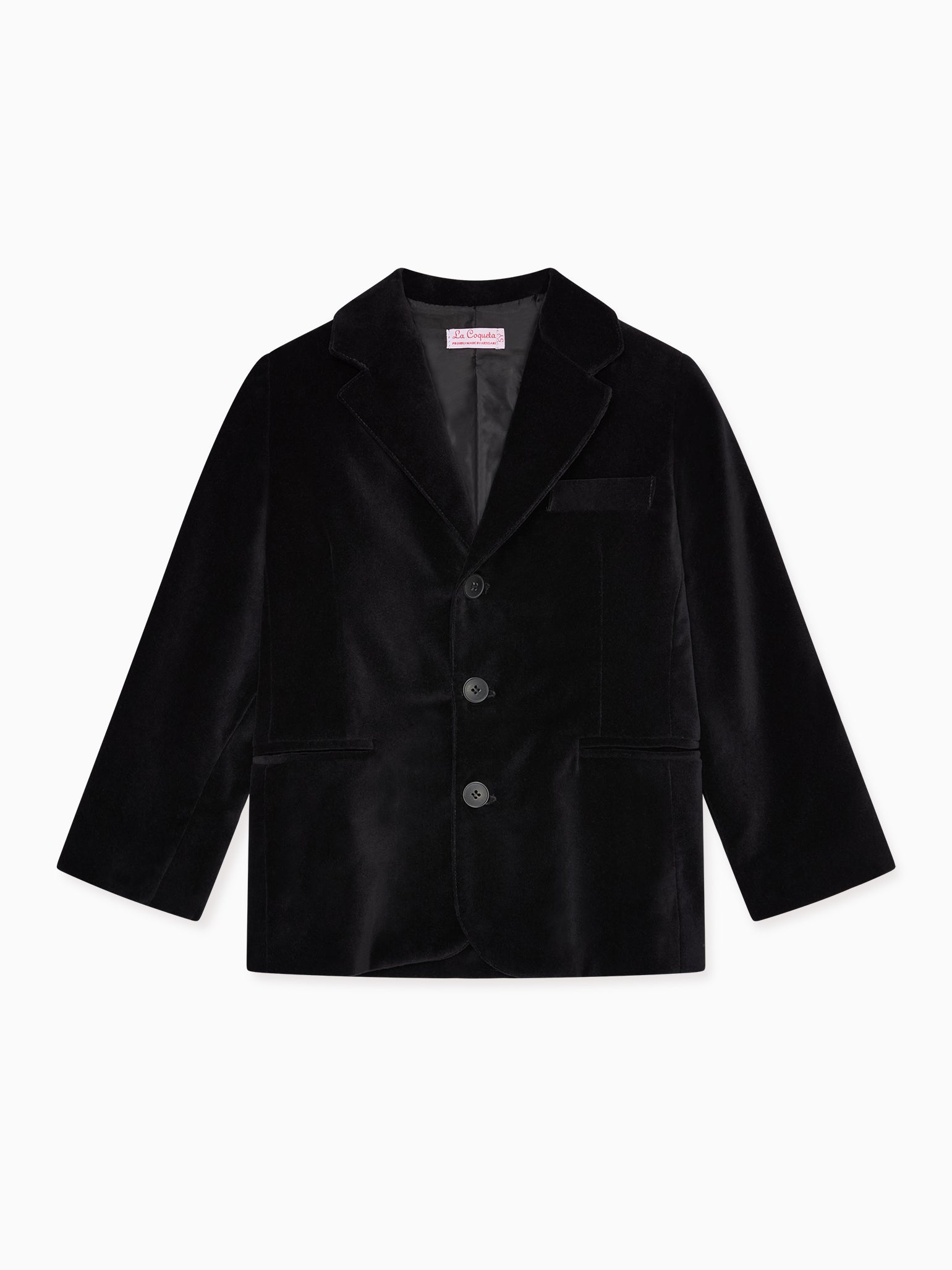 Black Fiesta Velvet Boy Jacket | La Coqueta Kids UK
