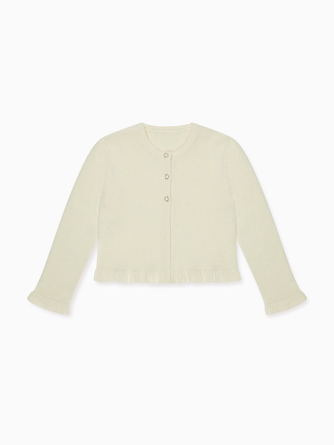 Ivory Jupiter Cashmere Girl Cardigan | La Coqueta Kids UK
