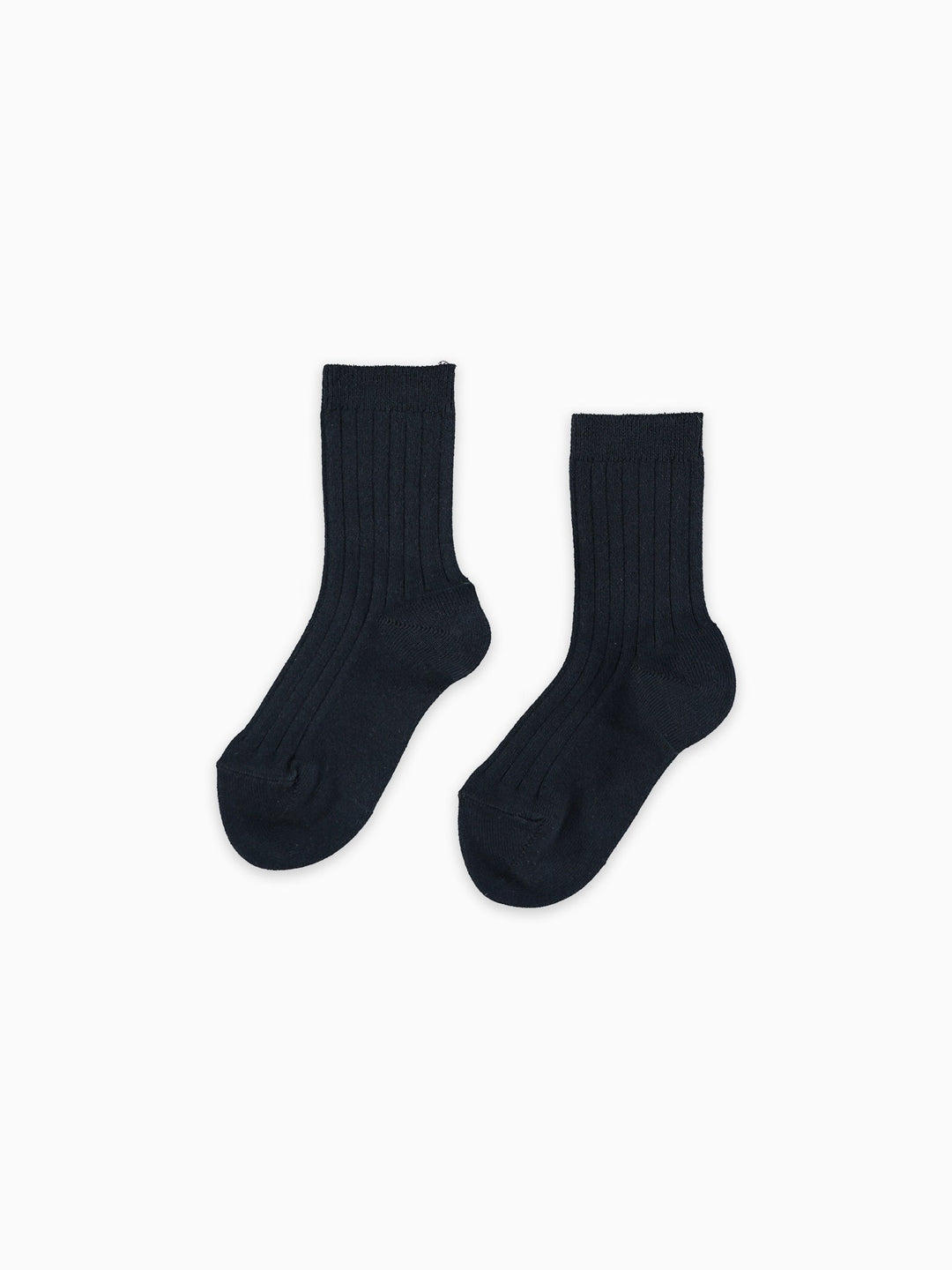 Navy Blue Ribbed Short Kids Socks Set | La Coqueta Kids