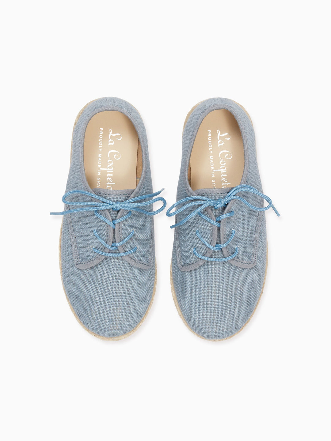 Dusty Blue Rowan Canvas Boy Lace Up Espadrille | La Coqueta Kids UK