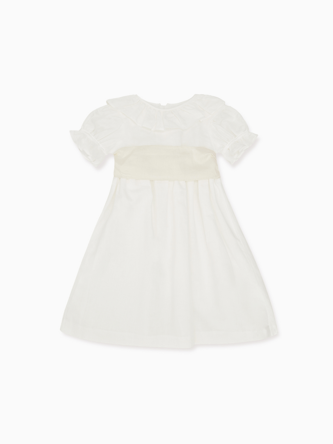 White Vega Long Ceremony Girl Dress | La Coqueta Kids